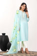 Hand Painted White Rose Straight Suit – Sanjoni