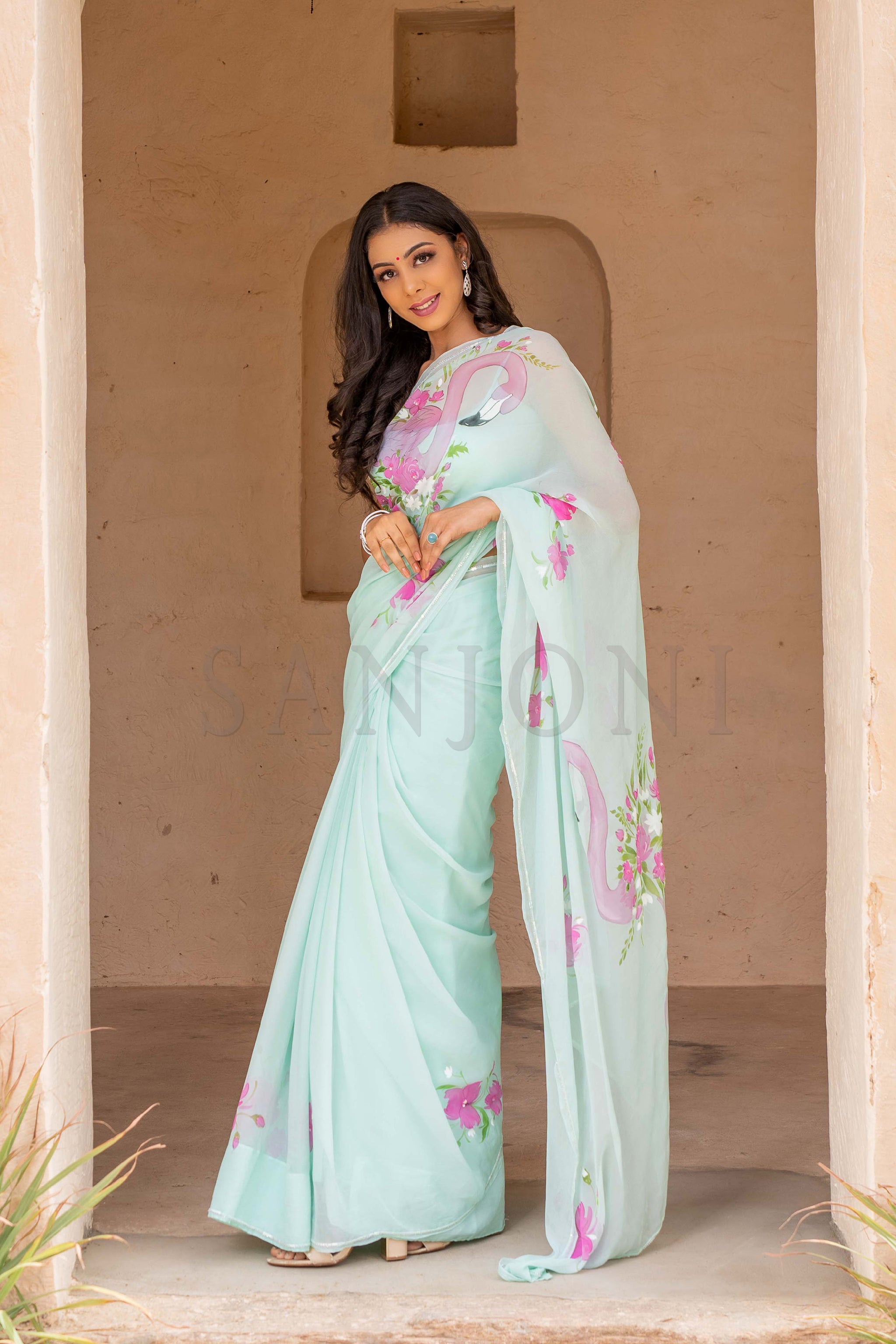 Stroke of Genius: Best Hand-Painted Sarees Showcase – Sanjoni